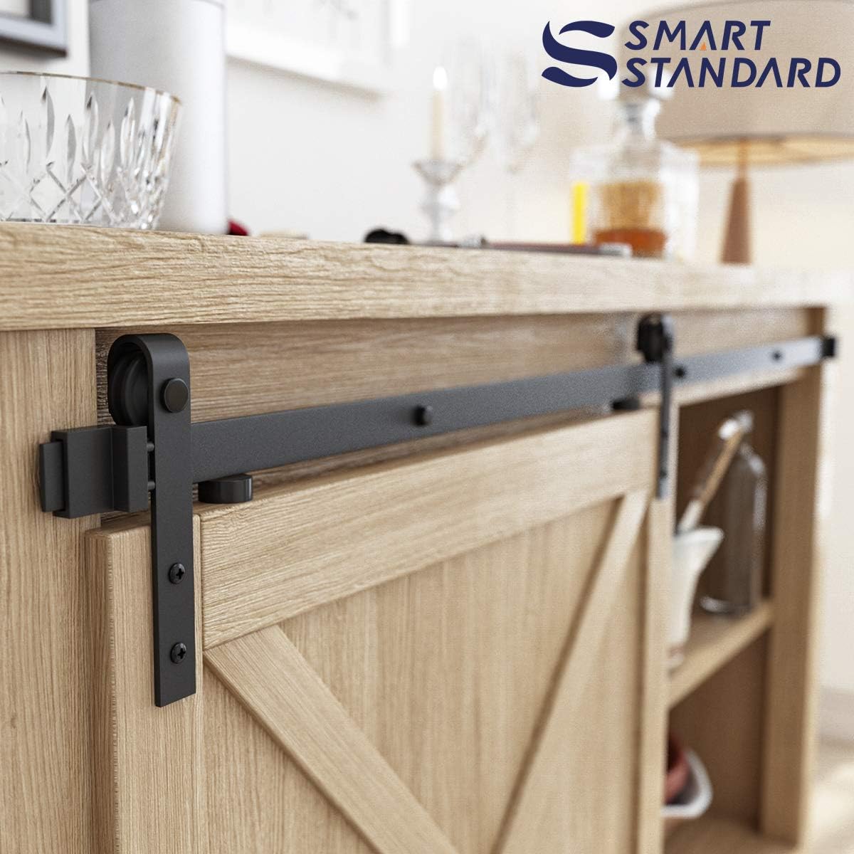 Cabinet Sliding Barn Door Hardware Kit, J Shape Hanger – SmartStandard